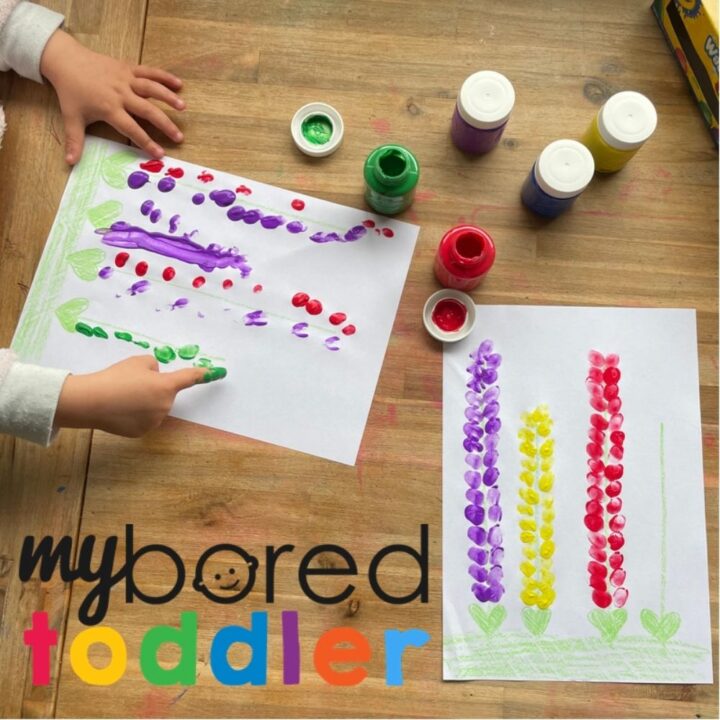 Springtime Fingerprint Flowers - My Bored Toddler