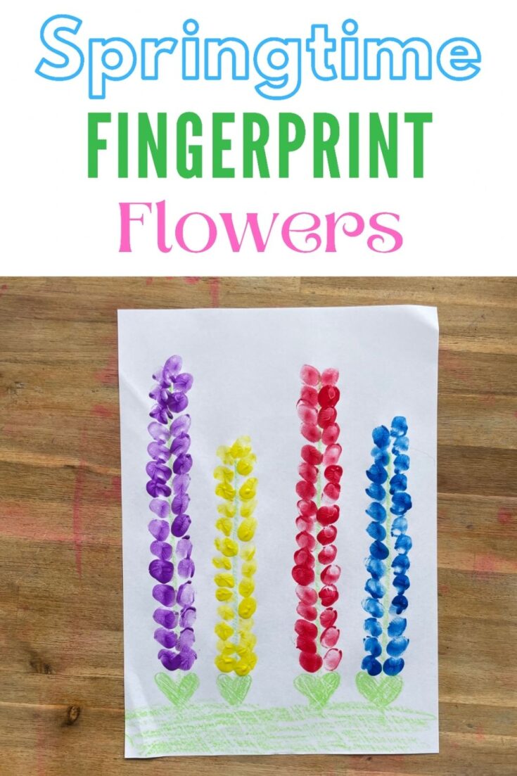 Springtime Fingerprint Flowers - My Bored Toddler