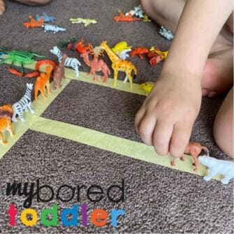 Tape Line Up - Easy Toddler Activity - My Bored Toddler