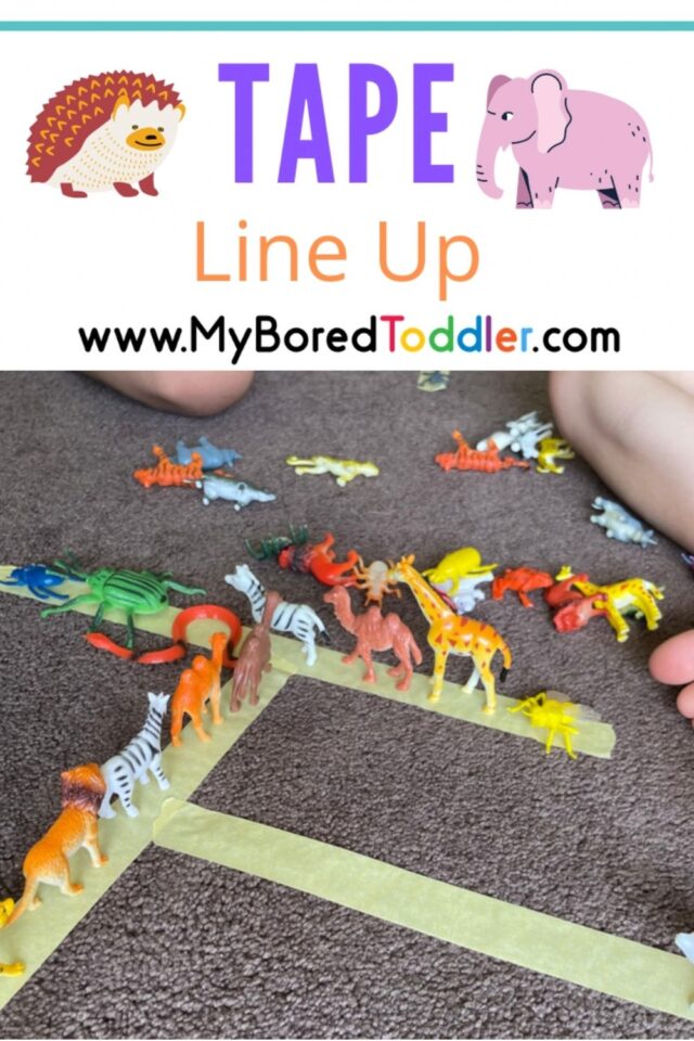 Tape Line Up - Easy Toddler Activity - My Bored Toddler