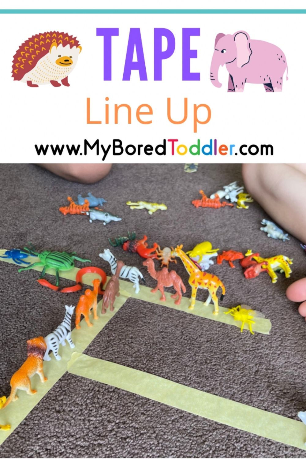 Colored Tape Race Tracks - My Bored Toddler Gross Motor Skill Activity!