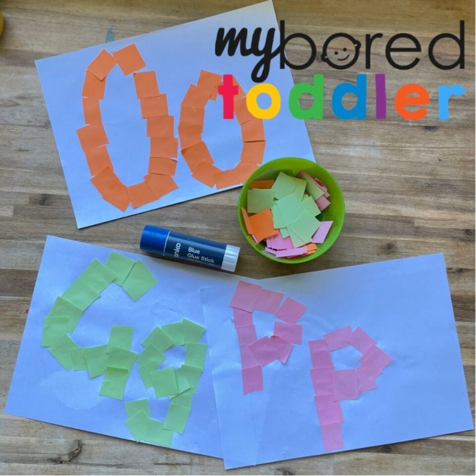 Phonics Colour Pasting - My Bored Toddler Learning the alphabet is so fun!