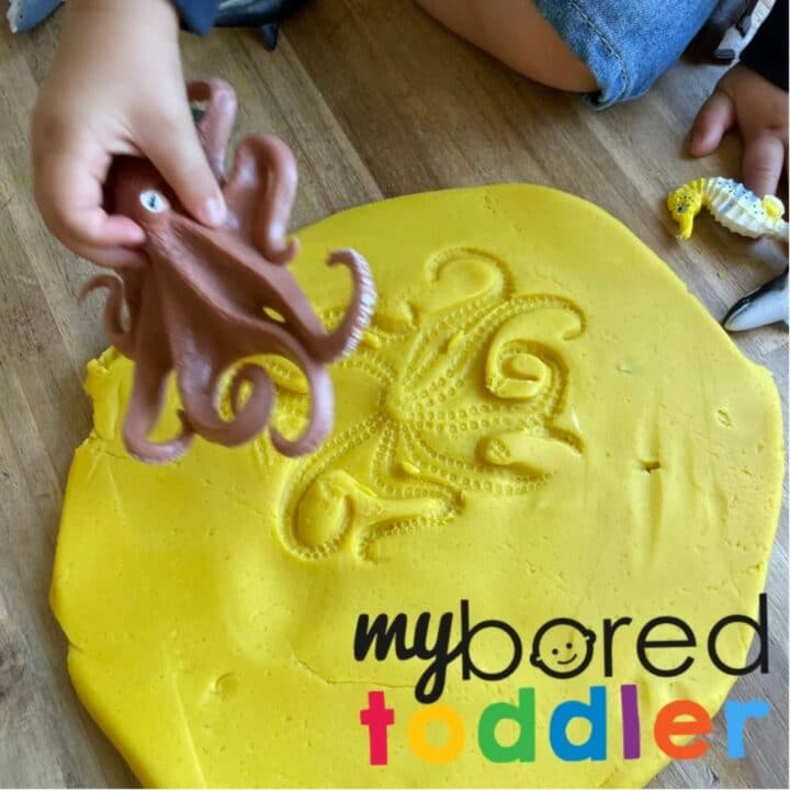 Playdough Stamping - My Bored Toddler The activity is so versatile!