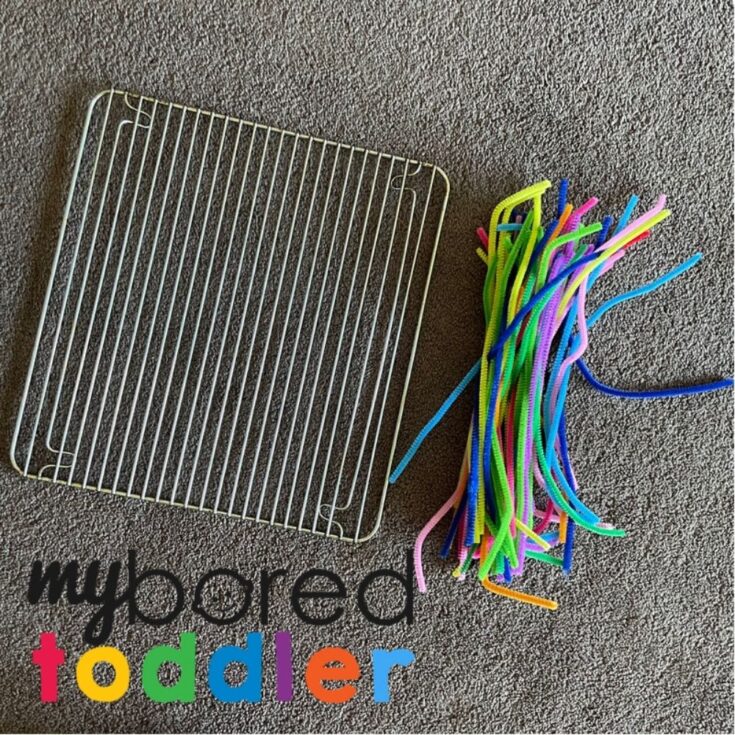 Pipe Cleaner Pull - My Bored Toddler Great fine motor activity!