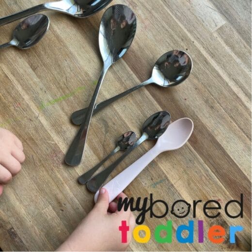 Sorting Spoons - My Bored Toddler Learning Through Play!
