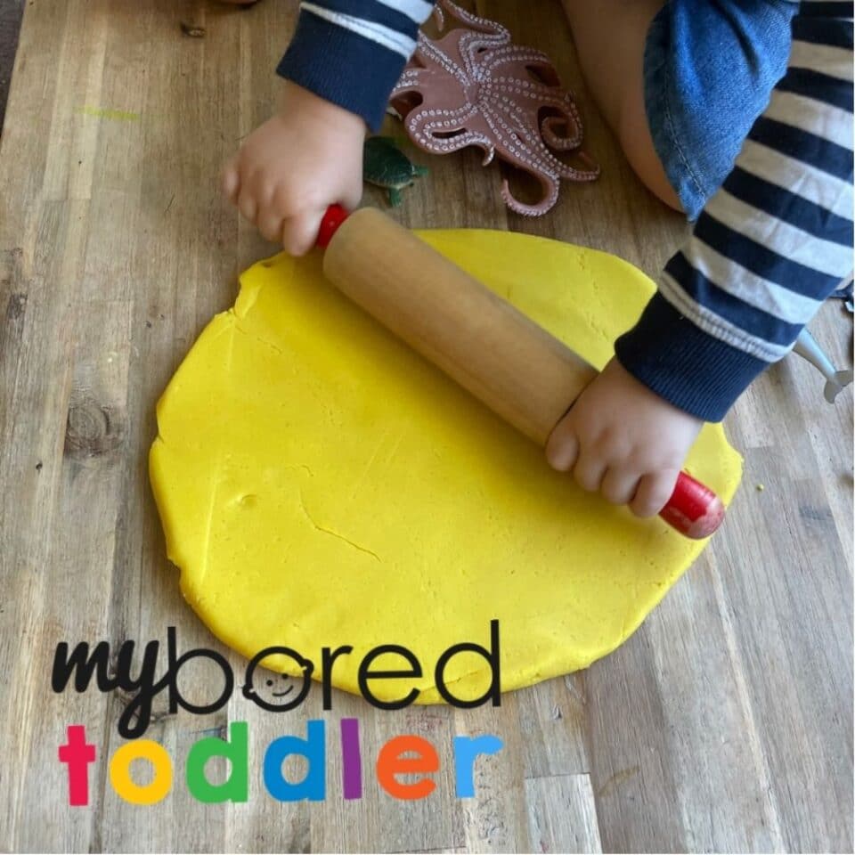 Playdough Stamping - My Bored Toddler