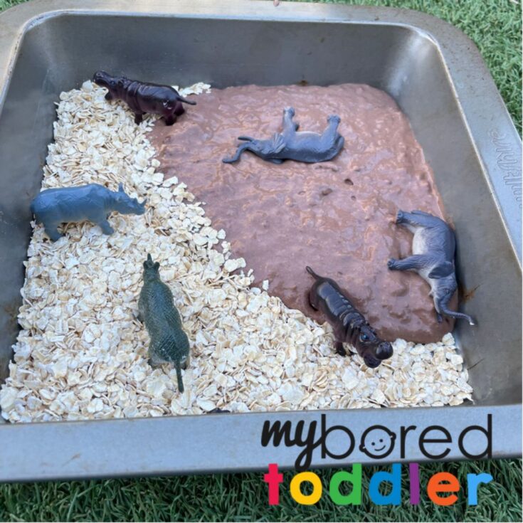 Muddy Safari Sensory Play for Toddlers - My Bored Toddler