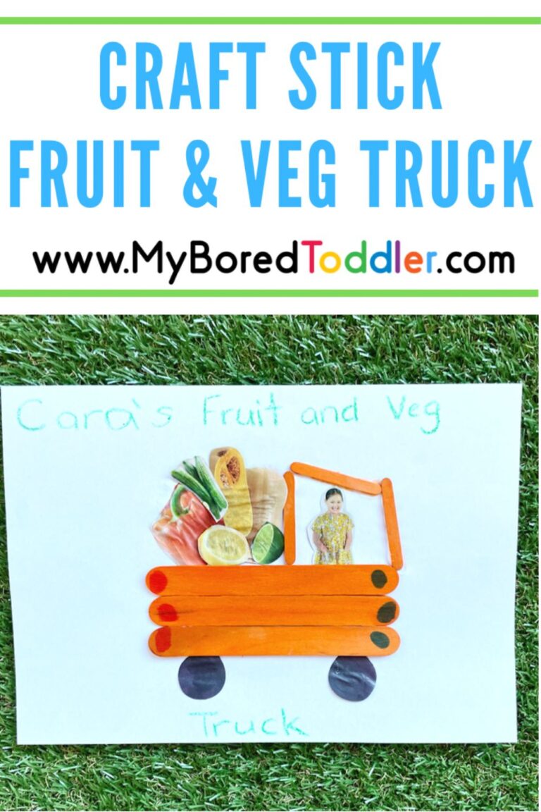 Craft Stick Fruit & Veg Truck Craft - My Bored Toddler