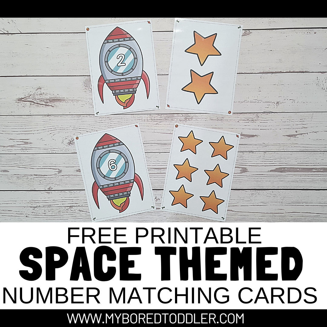 FREE PRINTABLE SPACE THEMED NUMBER MATCHING CARDS My Bored Toddler
