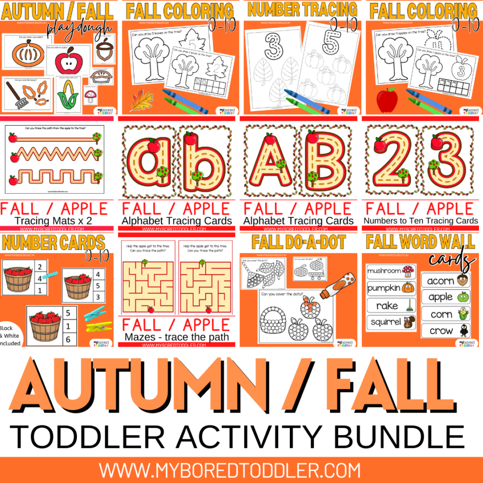 Free Printable Fall Coloring & Tracing Pages - Numbers 0-10 - My Bored ...