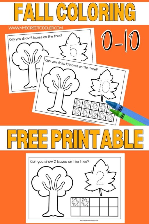 Free Printable Fall Coloring & Tracing Pages - Numbers 0-10 - My Bored ...
