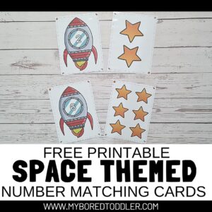 Free Printable Space Number Matching Cards 0-10 - My Bored Toddler