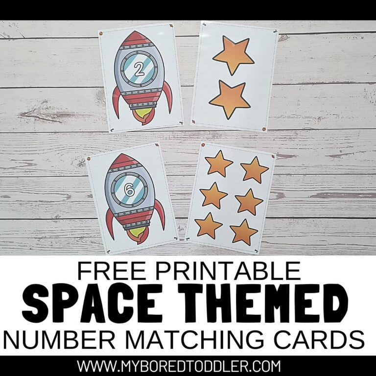 Free Printable Space Number Matching Cards 0-10 - My Bored Toddler