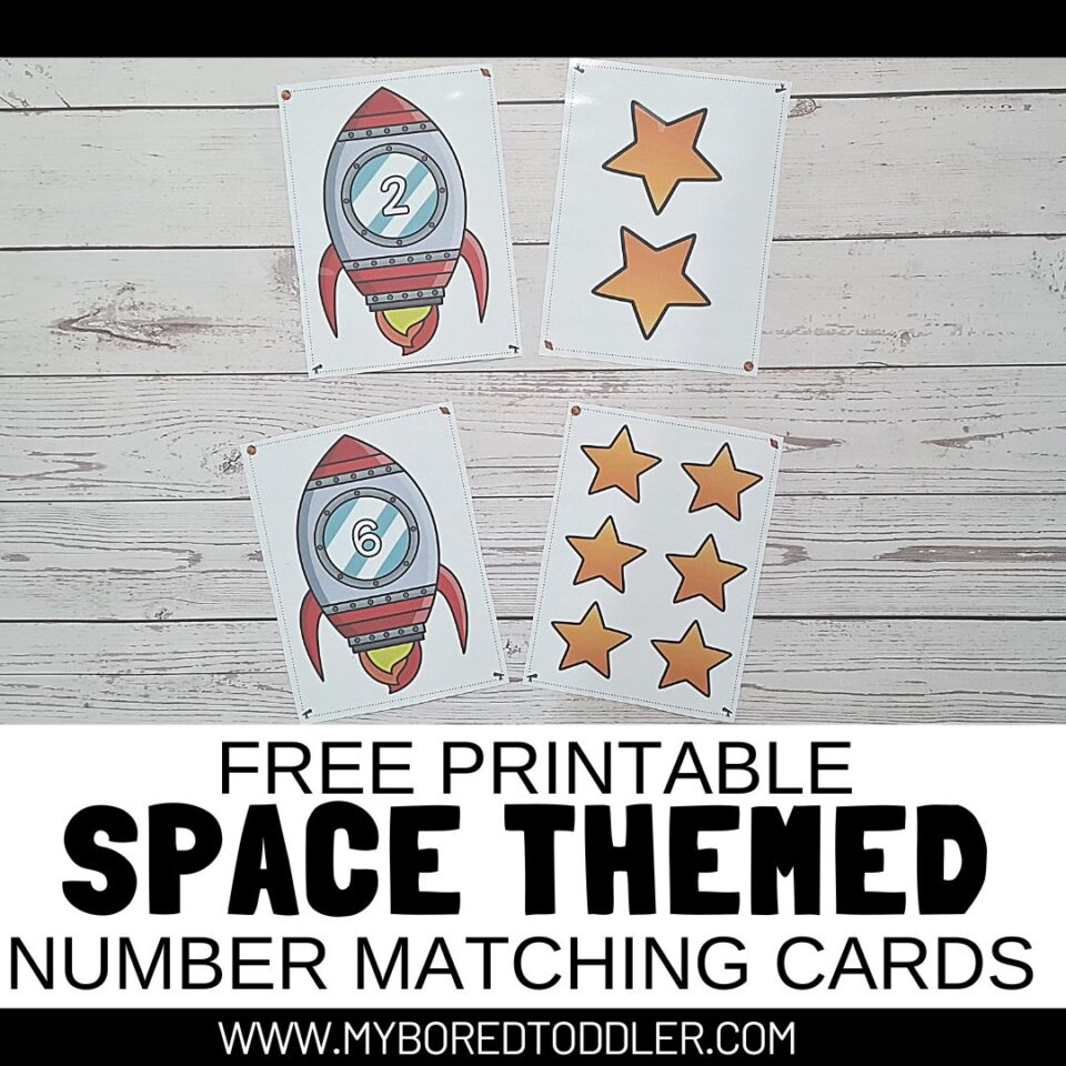 Free Printable Space Number Matching Cards 0-10 - My Bored Toddler