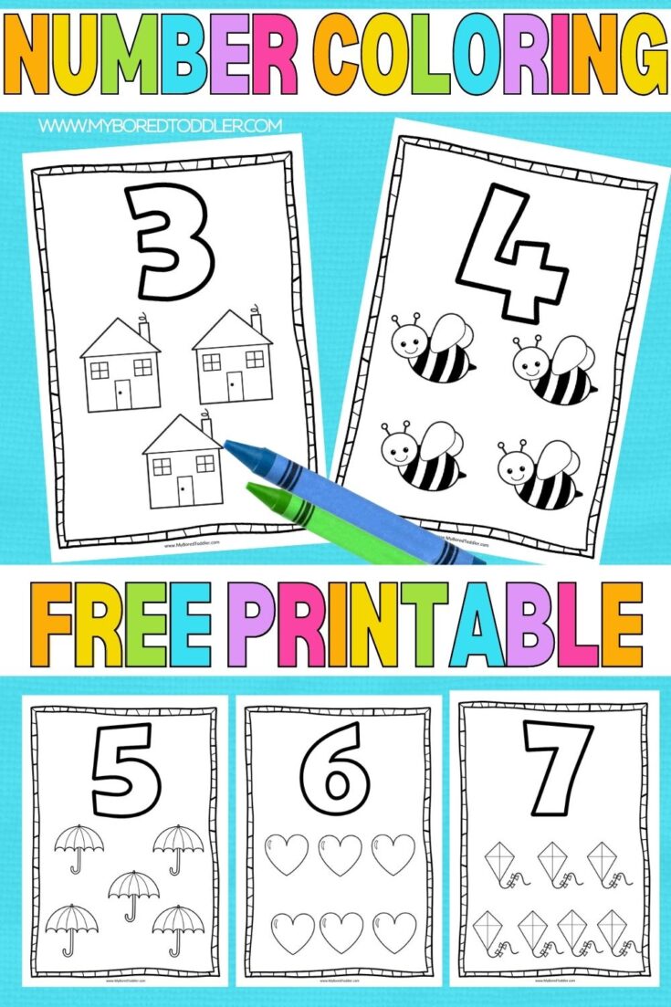 Free Printable Numbers to Ten Coloring Sheets - My Bored Toddler