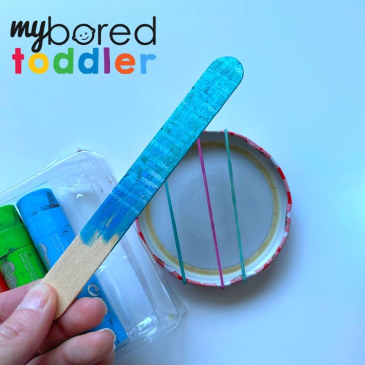 Craft Stick Banjo - My Bored Toddler Make your Own Music!