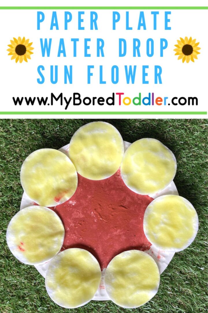 Paper Plate Water Drop Sunflower - My Bored Toddler