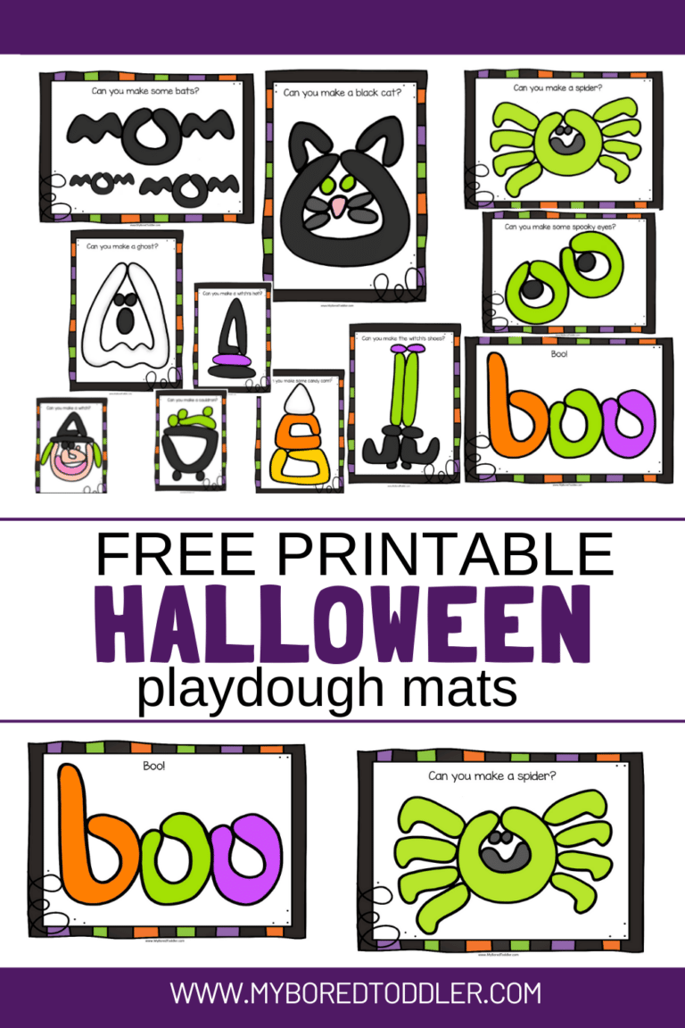 Free Printable Halloween Playdough Mats - My Bored Toddler