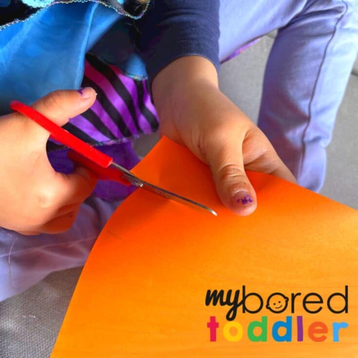 Halloween Pumpkin Paper Craft - My Bored Toddler
