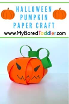 Halloween Pumpkin Paper Craft - My Bored Toddler