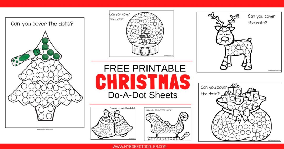 free printable christmas do a dot facebook - My Bored Toddler