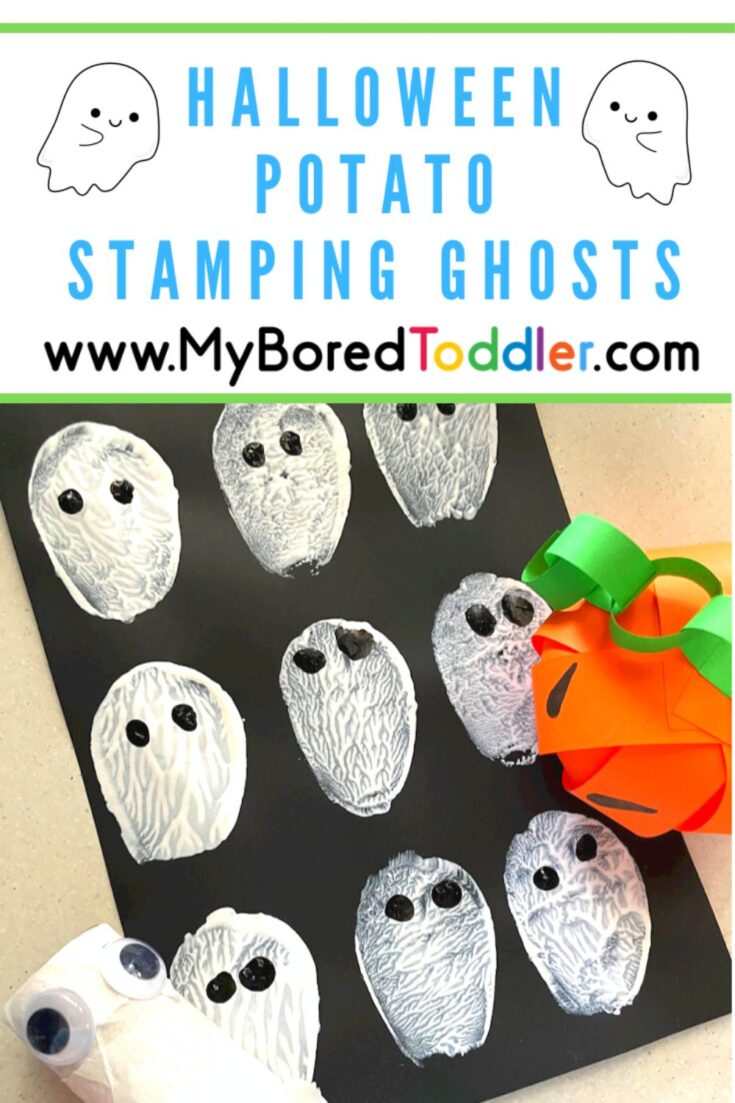 Ghost Potato Stamping - My Bored Toddler Perfect for Developing Hands!