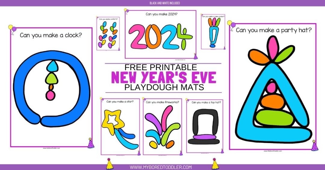 My Bored Toddler - FREE Printable New Year's Eve Playdough Mats 2024 ...