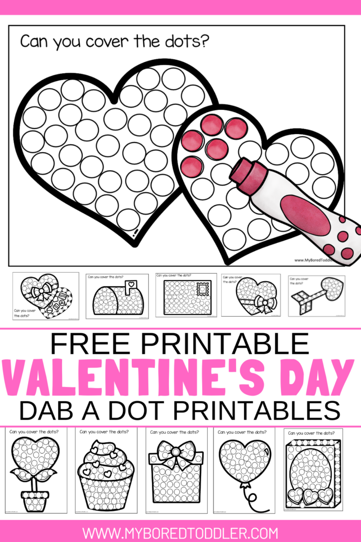 FREE Valentine's Day Dot Printables for Toddlers - My Bored Toddler