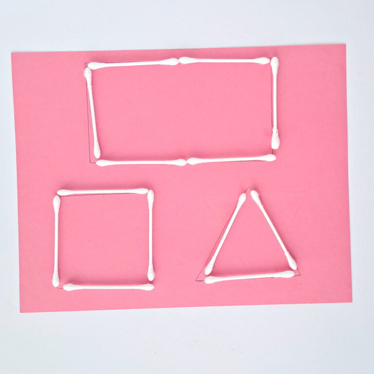 Toddler Shape Activity with Cotton Swabs - My Bored Toddler