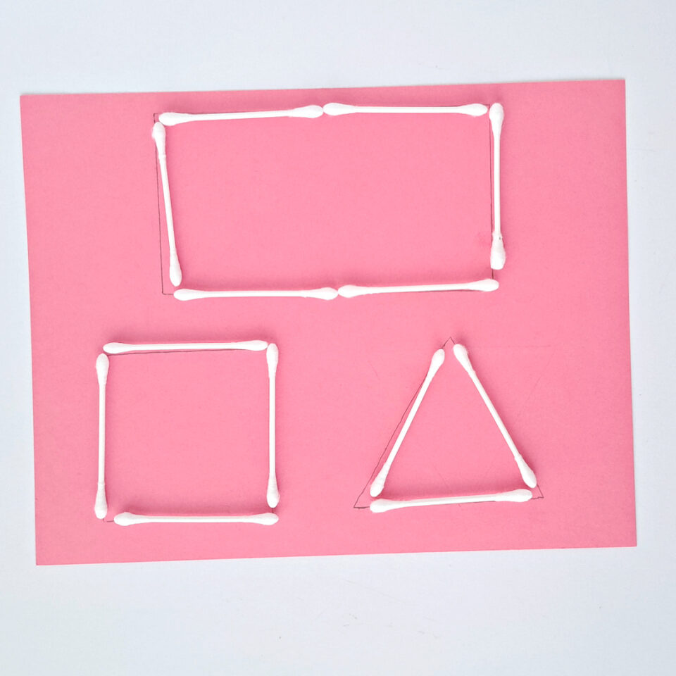Toddler Shape Activity with Cotton Swabs - My Bored Toddler