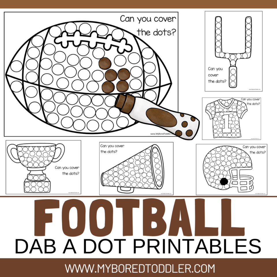 FOOTBALL DAB A DOT PRINTABLES DO A DOT TODDLER PRESCHOOL FINE MOTOR BIG ...