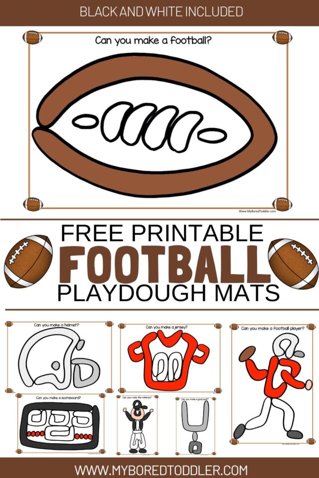 FREE Printable Football Playdough Mats for Toddlers - My Bored Toddler