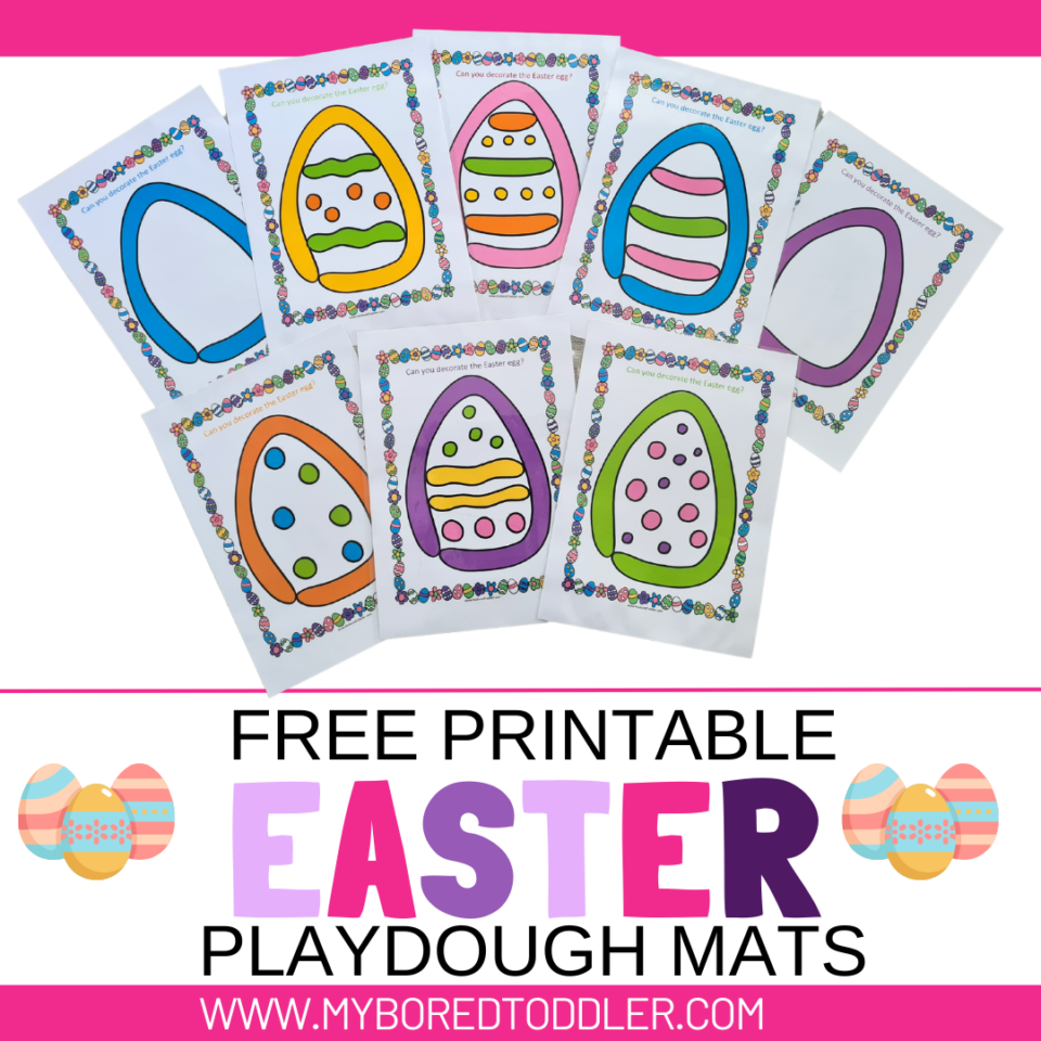 FREE Printable Easter Egg Playdough Mats for Toddlers - My Bored Toddler