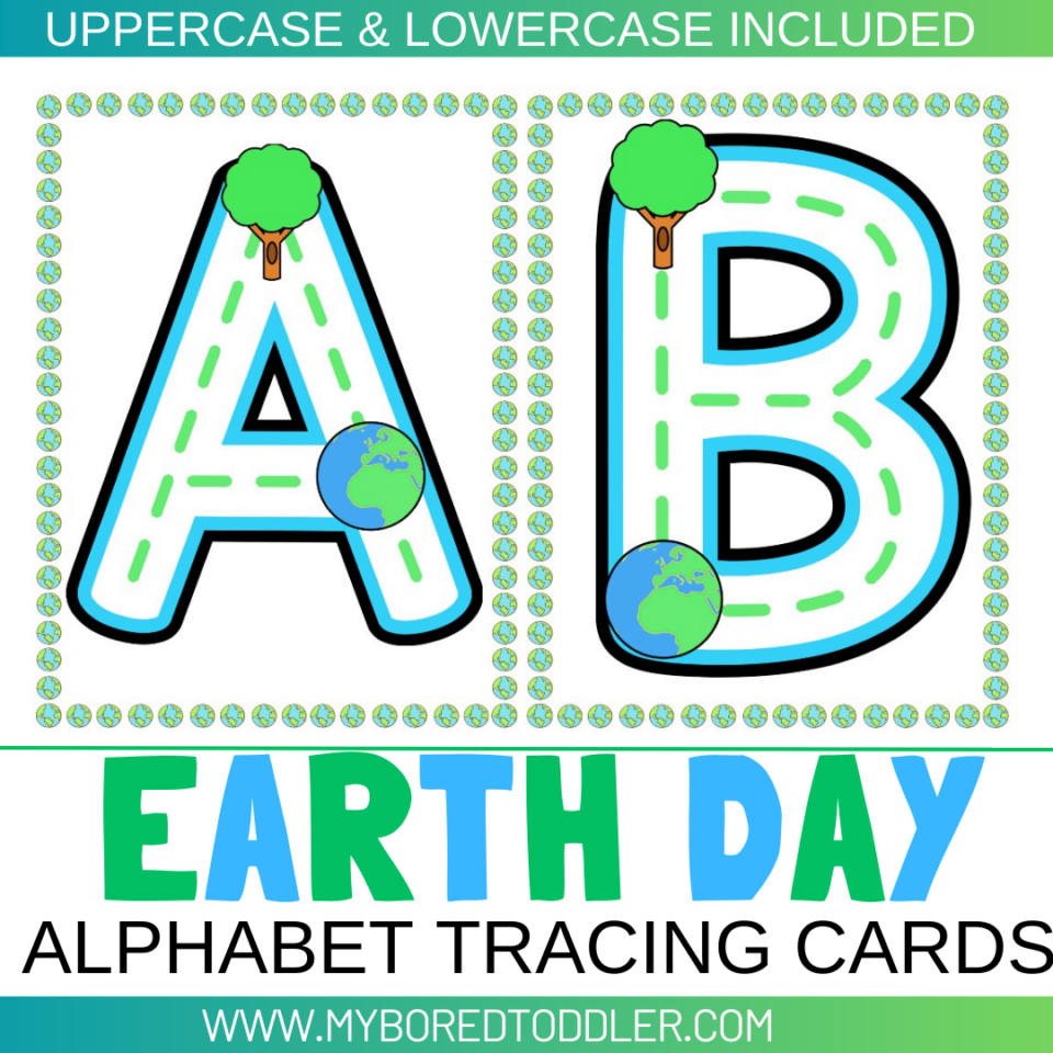 FREE Printable Earth Day Playdough Mats - My Bored Toddler