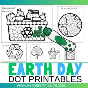 EARTH DAY DOT PRINTABLES TODDLER PRESCHOOL FINE MOTOR - My Bored Toddler