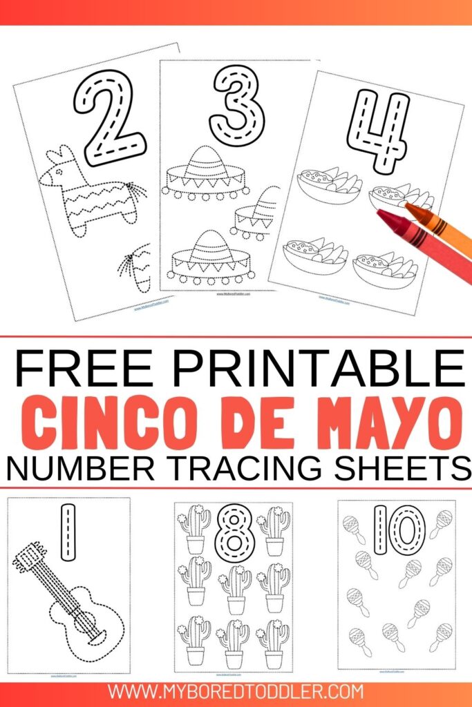 free printable cinco de mayo number tracing sheets 0-10 toddler ...