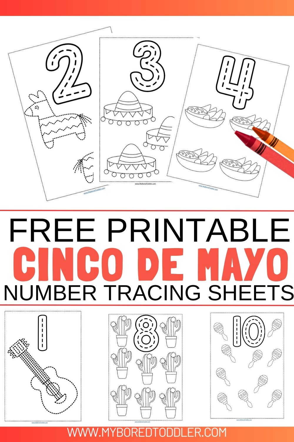 free printable cinco de mayo number tracing sheets 0-10 toddler ...