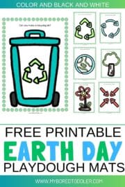 FREE Printable Earth Day Playdough Mats - My Bored Toddler