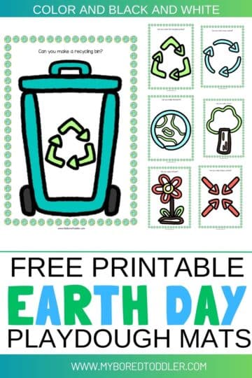 FREE Printable Earth Day Playdough Mats - My Bored Toddler