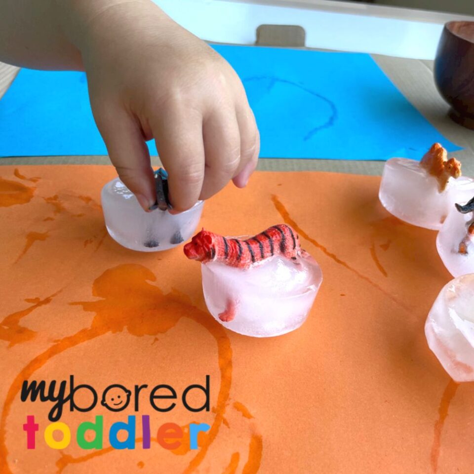 Ice Skating Zoo Animals - Easy Toddler Activity - My Bored Toddler