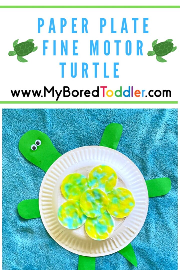 Paper Plate Turtle Craft - My Bored Toddler Fine Motor Skills Activity!