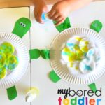 Paper Plate Turtle Craft - My Bored Toddler Fine Motor Skills Activity!