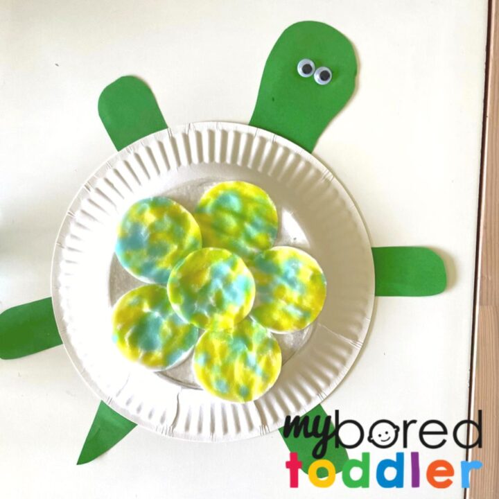 Paper Plate Turtle Craft - My Bored Toddler Fine Motor Skills Activity!