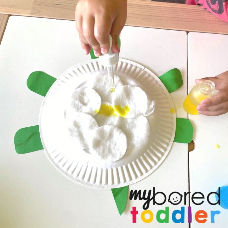 Paper Plate Turtle Craft - My Bored Toddler Fine Motor Skills Activity!