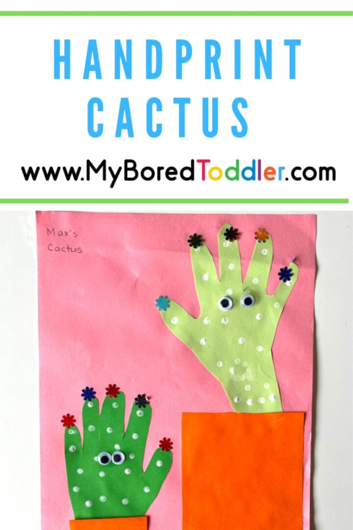 Handprint Cactus Craft - My Bored Toddler Super fun and easy!