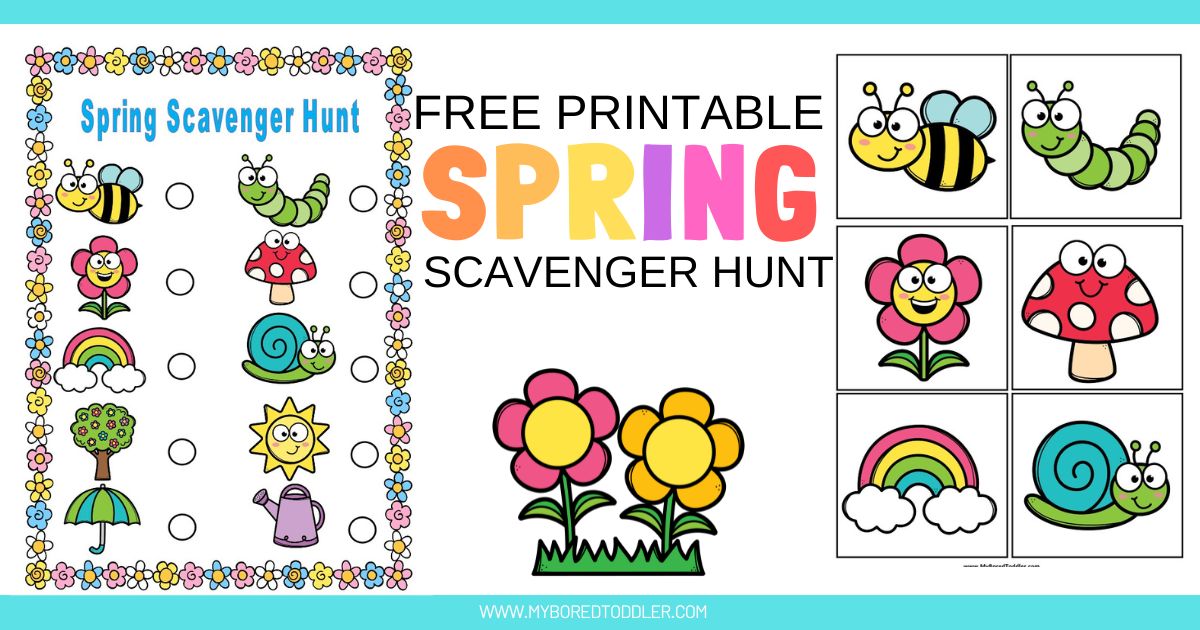 FREE Printable Spring Scavenger Hunt for Toddlers - My Bored Toddler