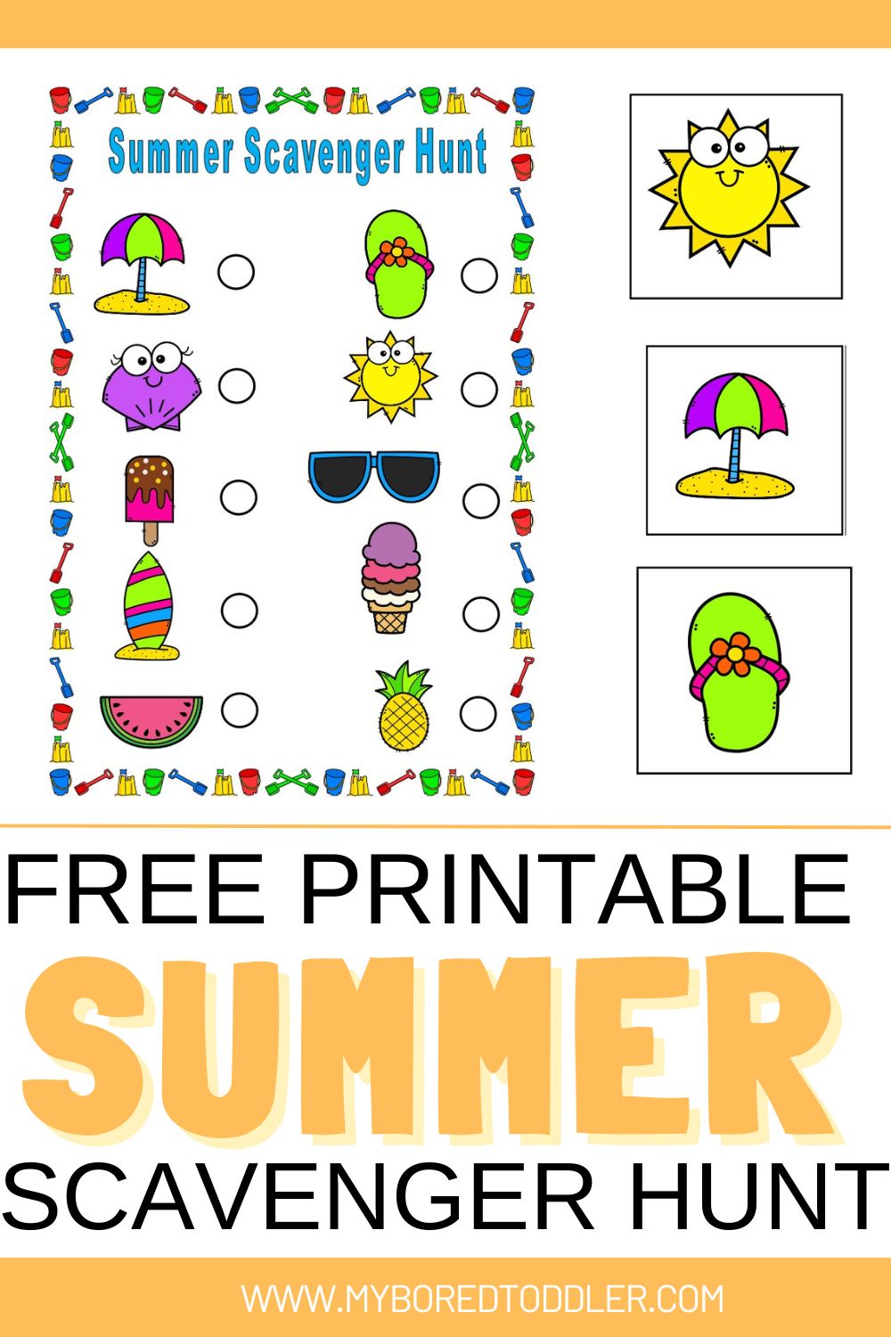 free printable summer scavenger hunt for toddlers and preschoolers - My ...