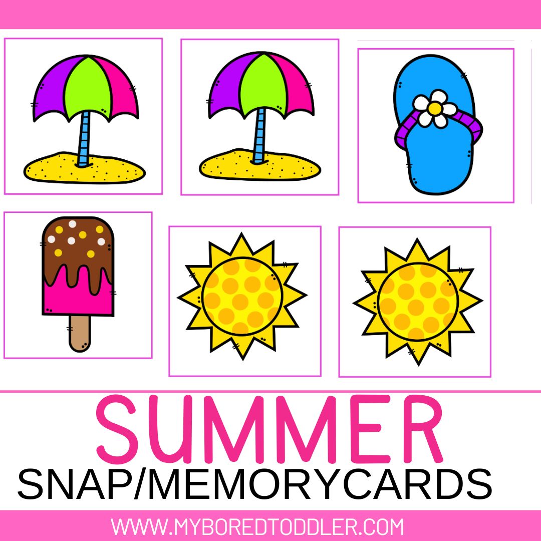 summer snap memory cards - My Bored Toddler