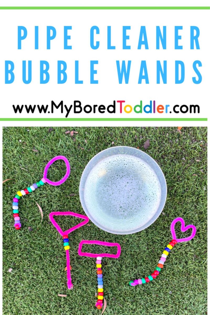 Pipe Cleaner Bubble Wands - My Bored Toddler Fine Motor Activity!