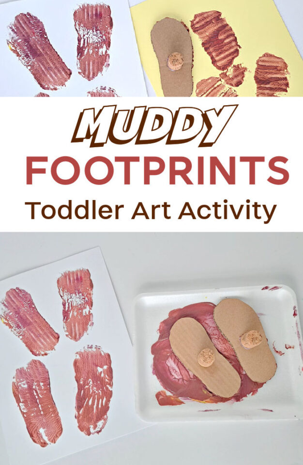 Muddy Footprints Toddler Painting - My Bored Toddler